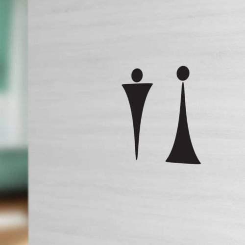 Jual Stiker Sign Toilet Simple | Toilet Sign Acrylic Sticker WC Modern ...