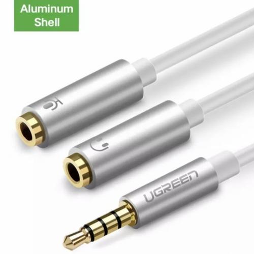 Jual UGREEN AV141 3.5mm TRRS Splitter for Headphone & Mic Out - WHITE ...