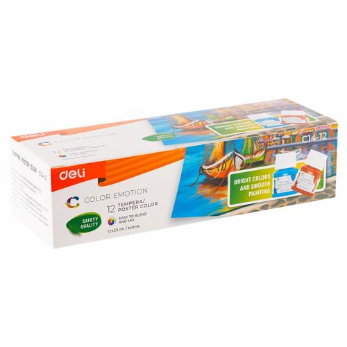 Jual Deli Color Emotion 12 Tempera/Poster Color Gouache Cat Guas ...