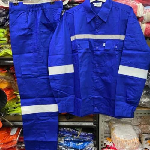 Jual Baju celana seragam kerja safety warna biru BCA lengan panjang ...