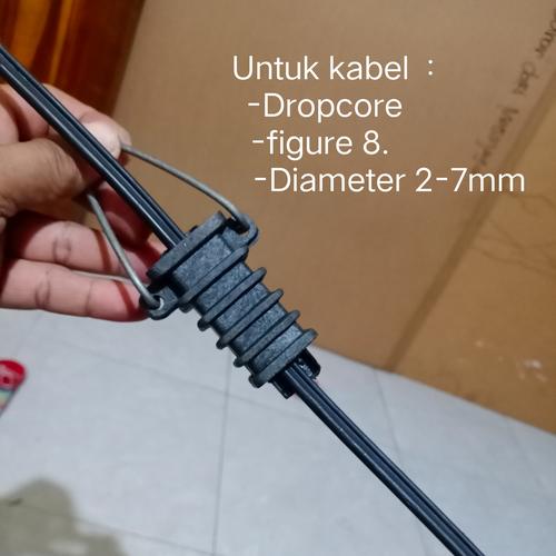 Jual Dead end clamp kabel FO ,1-6 core/dropcore/figure 8/kabel cctv ...