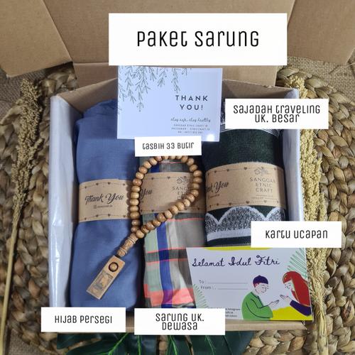 Jual gift parcel Lebaran Idul Fitri Ramadan hijab sajadah sarung tasbih ...
