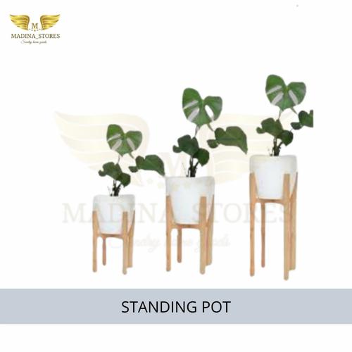 Jual Rak pot bunga minimalis Standing planter / Kaki Pot tanaman kayu 1 ...