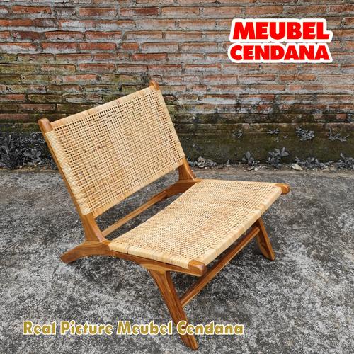 Jual kursi rotan santai kayu jati / kursi taman kursi teras minimalis ...