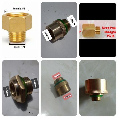 Jual Oper sock drat Verlop 10mm 12mm 14mm 3/8 1/2 3/4 thread reducer ...