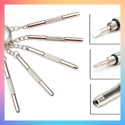 Jual Gantungan Kunci 3in1 Obeng Mini Bunga Screwdriver Stainless Steel ...