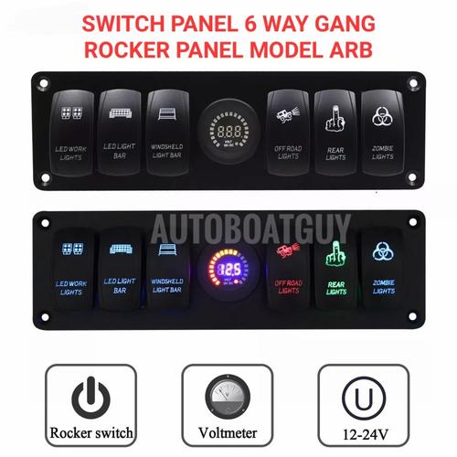 Jual Switch Panel 6 Way / Gang Rocker ARB Marine Grade / Offroad ...