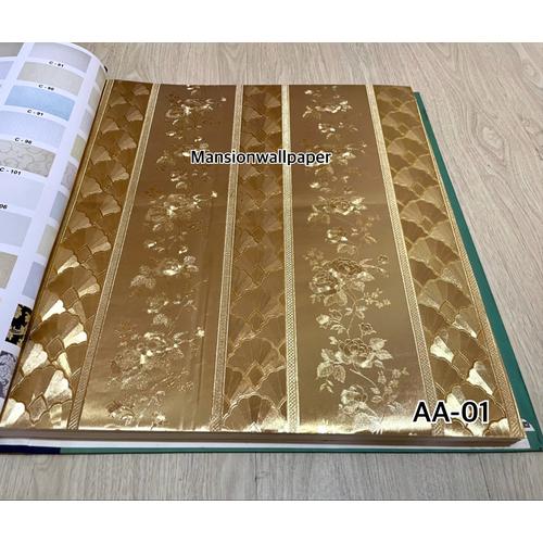 Jual Wallpaper Dinding Emas Gold Metalik Bunga Lingkaran Klasik Mewah ...