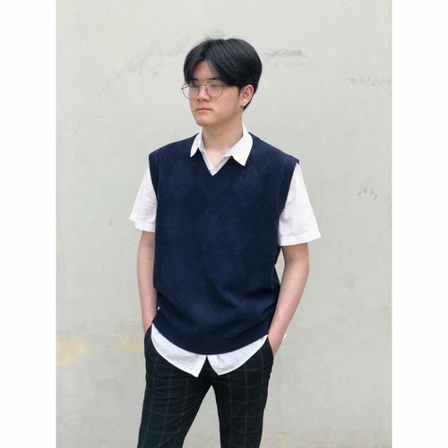 Jual knit vest pria rompi rajut casual premium terbaru korea man - army ...