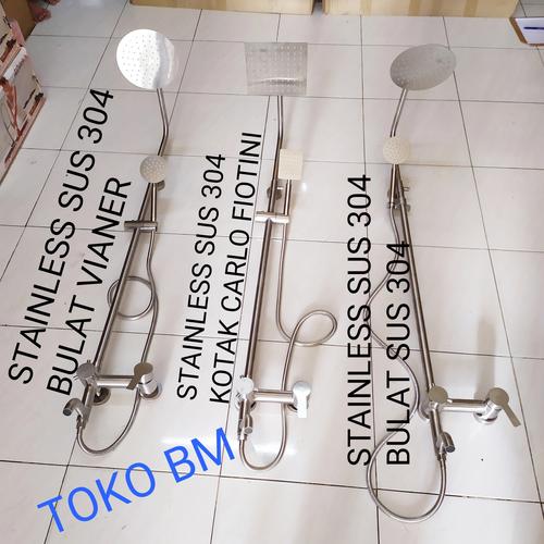 Promo shower coloumn set stainless sus 304 model bular dan kotak/shower ...