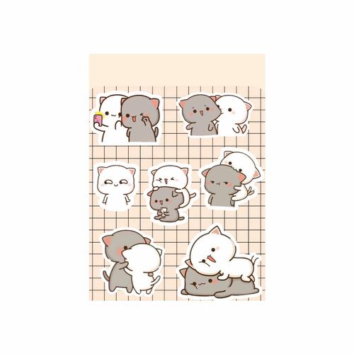 Jual sticker pack aesthetic stiker - kucing couple, uncutting - Kota ...