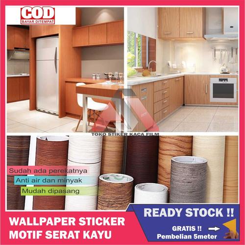 Jual Wallpaper Stiker Kayu Wall Sticker Dinding Pelapis Furniture ...