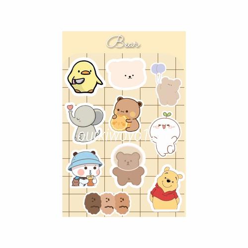 Jual sticker pack aesthetic stiker - beruang couple, uncutting - Kota ...