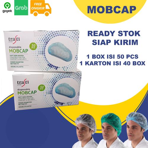 Jual Hairnet Nursecap Mobcap Trasti Penutup Rambut Kepala 1 Box 50 PCS - Trasti Biru, 50 Pcs ...