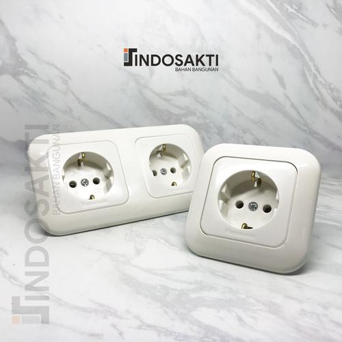 Jual Stop Kontak Listrik Colokan 1 atau 2 Lubang Panasonic Wide Series ...
