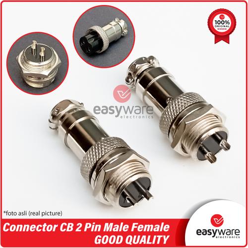 Jual Set Jack Connector CB 2 Pin 2P 2Pin Set Socket CB 2 Pin Male ...