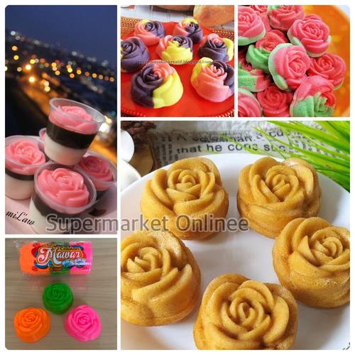 Jual Cetakan Kue Agar Ager Loyang Mini Cup Jelly Coklat Puding MAWAR ...