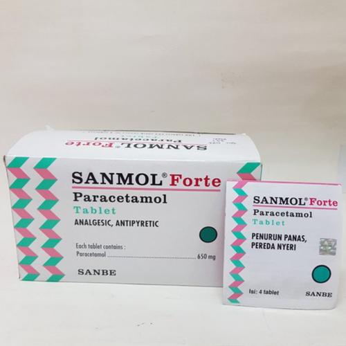 Jual SANMOL FORTE TABLET ISI 4 | PARACETAMOL 650 MG | PER BOX - Kota ...