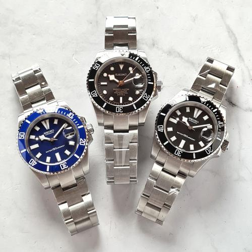 Jual CUSTOM BUILD MODIF MOD SEIKO SNOWFLAKE SUBMARINER jam pria homage ...