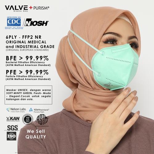Jual Masker Kn95 Medis 6Ply VALVEPLUS PURISM N95 FFP2 NR RESMI TIPE ...