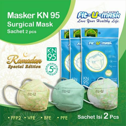 Jual Masker Fit U mask KN 95 sachet edisi Idul Fitri isi 2pcs 5ply ...