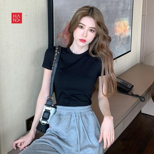 Jual HanaFashion - Jessie Crop Top Kaos Pendek Wanita - CT075 - Putih ...