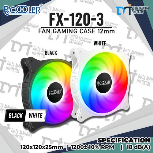 Jual PCCooler FX-120-3 Dynamic Color 120mm Fan Gaming Case - Black ...