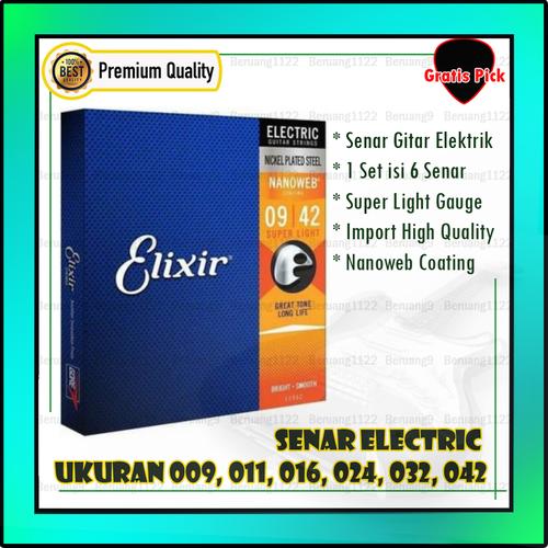 Jual Senar Gitar Elektrik Elixir 009 , Elixir Electric Nanoweb Tahan ...