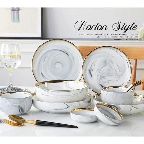 Promo Piring Makan Marble Set / Piring Keramik Marble / Hampers Wedding ...