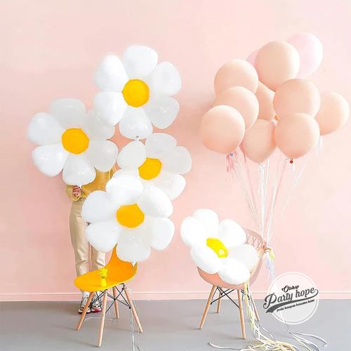 Jual Balon Foil Bunga Matahari putih / sun flower / bunga matahari mini ...