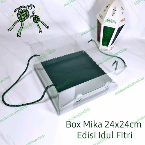 Jual BOX MIKA 24x24/ BOX Mika Kotak/ Kotak Kue Mika - 24x24x12 Putih ...