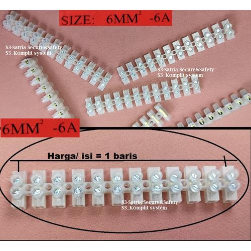 Jual Putih Terminal Sambung Kabel 6mm Sekrup Sambungan 6 mm Rustin ...