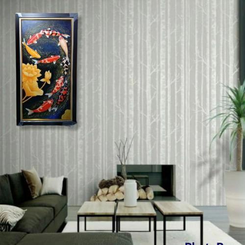 Jual lukisan ikan koi berbentuk 9 +frame minimalis - model 1 - Kab ...