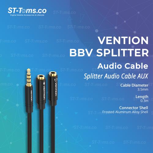 Jual Vention Splitter Audio Cable 3.5mm Male to 2 Audio Mic Female ...