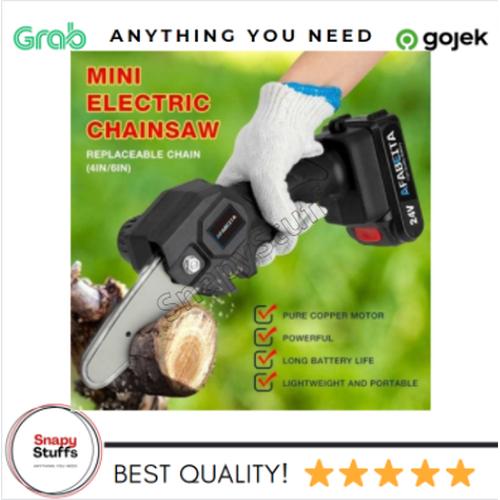 Jual Gergaji Mesin Listrik Kayu Pohon Mini Cordless Chainsaw Baterai ...