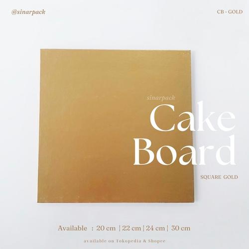 Promo Tatakan Kue Gold Kotak 30 CM / Alas Kue Gold Kotak / Cake Board ...