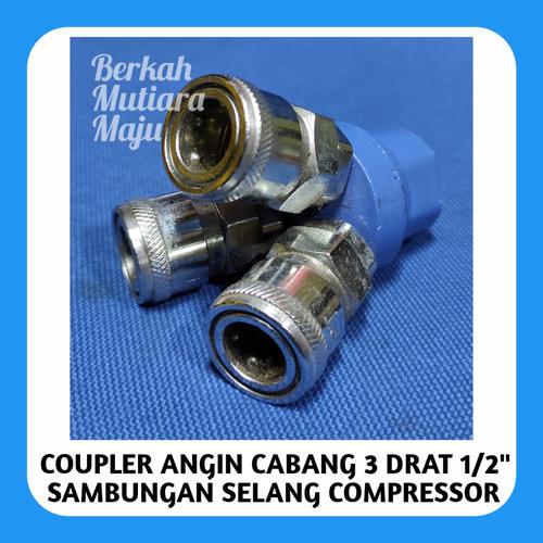 Jual COUPLER ANGIN CABANG 3 DRAT DALAM 1/2"( SAMBUNGAN SELANG ...
