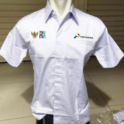 Jual Kemeja BUMN Pertamina Seragam BUMN Pertamina Putih Lengan Pendek ...