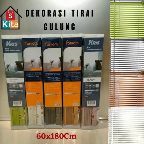 Jual Tirai gulung 60 x 180 Cm Tirai PVC krei Jendela Venetian Blind ...