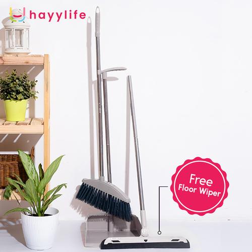 Promo HAYYLIFE Set Sapu Pengki Plastik - Broom Set Dustpan 1 set 3 pcs ...