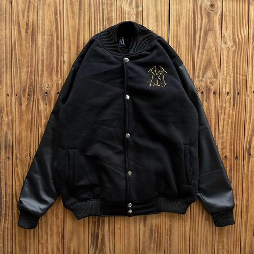 Jual JAKET VARSITY BASEBALL MLB NEW YORK LOGO FULL BORDIR GOLD ...