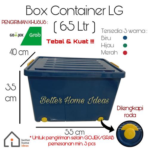 Jual Box Container LG Plastic (65 Ltr) - Biru, Gojek/grab - Jakarta ...
