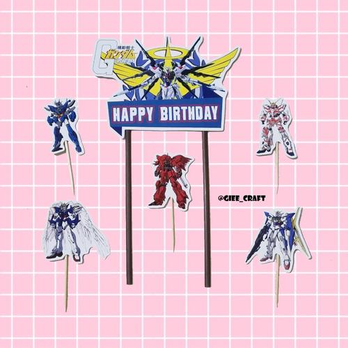 Jual Cake Topper Gundam / Topper Kue Gundam / Hiasan Kue Gundam ...