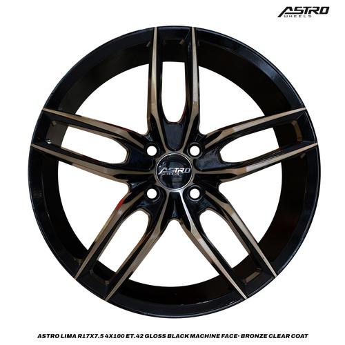 Promo Velg Mobil ASTRO Wheels Lima 17x7.5 4x100 ET 42 Gloss Black ...