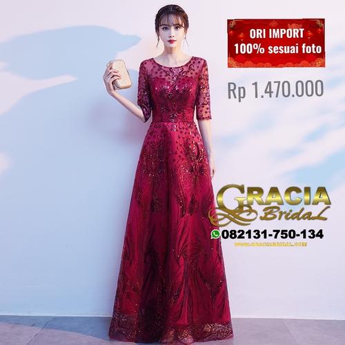 Jual gaun tulle maroon dress pesta gracia bridal - Kab. Ponorogo ...