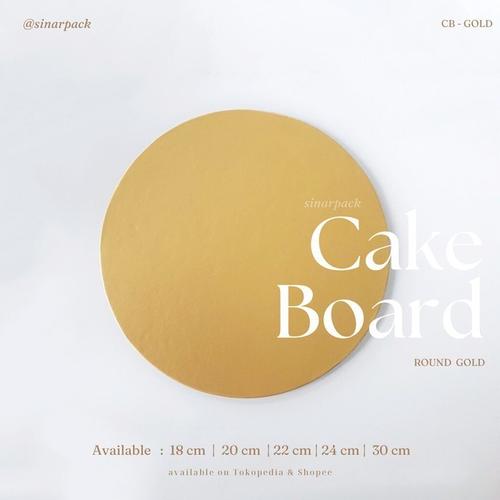 Promo Tatakan Kue Gold BULAT 30 CM / Alas Kue Gold Bulat / Cake Board ...