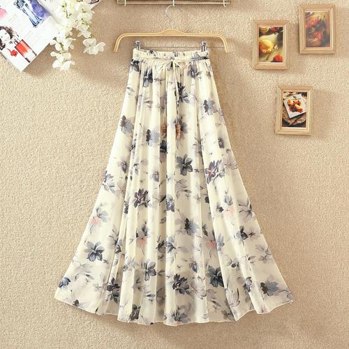 Jual UNI 027A Rok Panjang Korea Fashion Skirt Rok Motif Bunga Rok ...