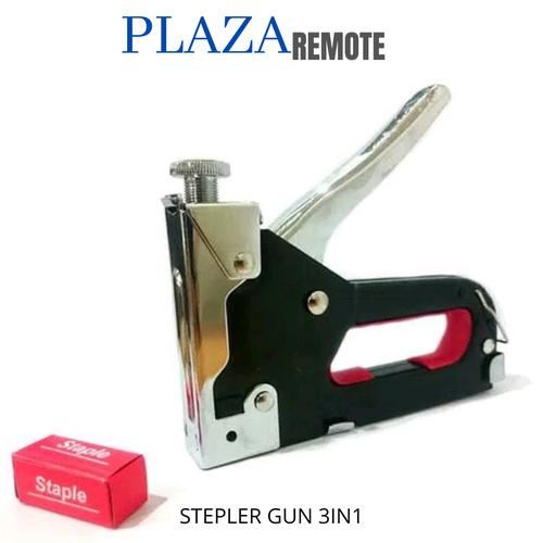 Jual Stapler Gun 3 in 1 Staples 4 14 MM Tembok jok motor triplek kayu ...
