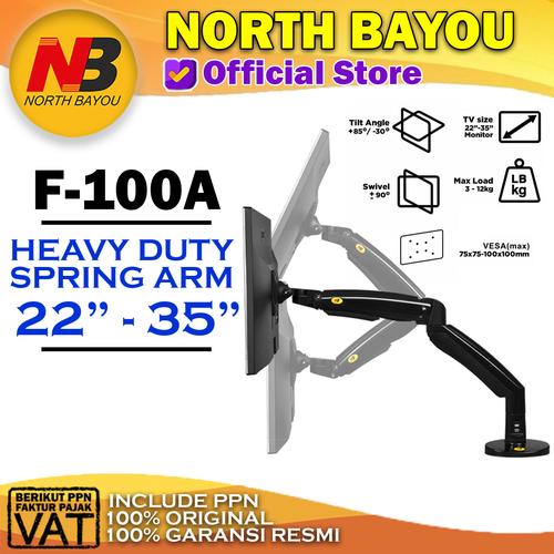 Promo NB North Bayou F100A 22 to 35 Inch Gas Strut TV Monitor Bracket f ...