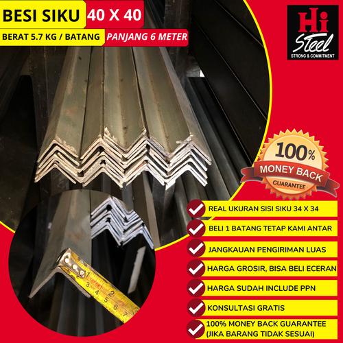 Jual Besi Siku 40 X 40 X 2.2mm - Kota Bekasi - Hi Steel | Tokopedia